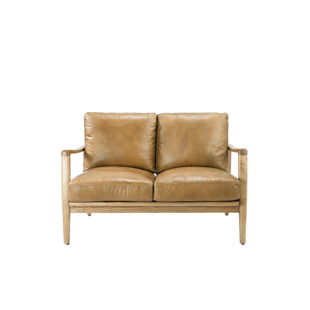 Reid 2 Seater Brown Leather | Palette Design