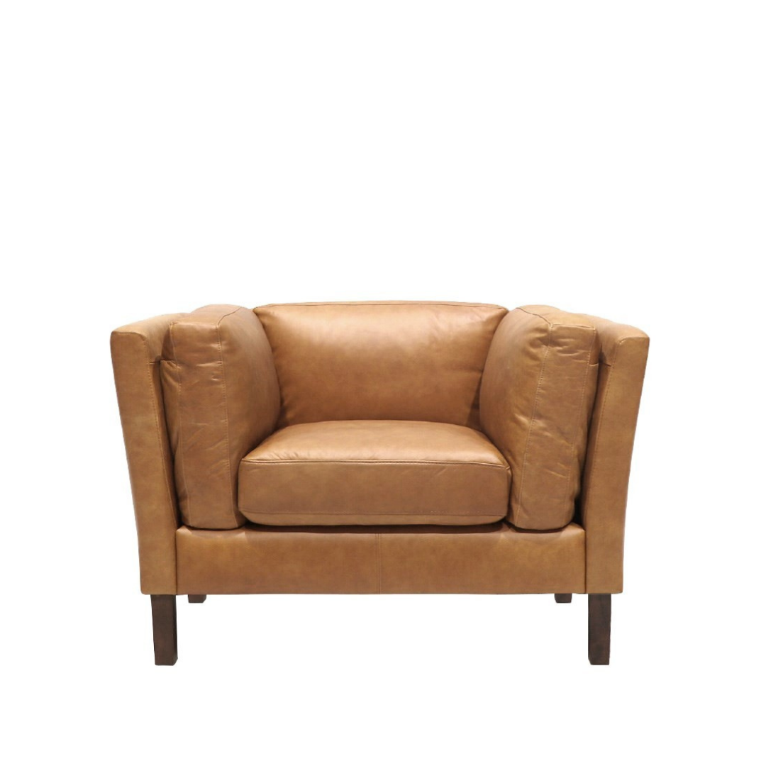 MODENA LEATHER ARMCHAIR – RUST | Palette Design