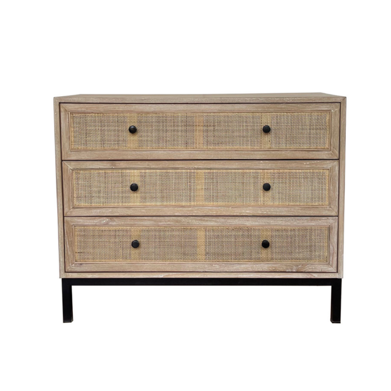 Cardrona Commode 3 Drawer Natural Rattan | Palette Design