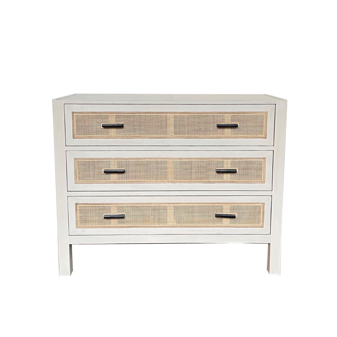 Cardrona Commode 3 Drawer Natural Rattan | Palette Design