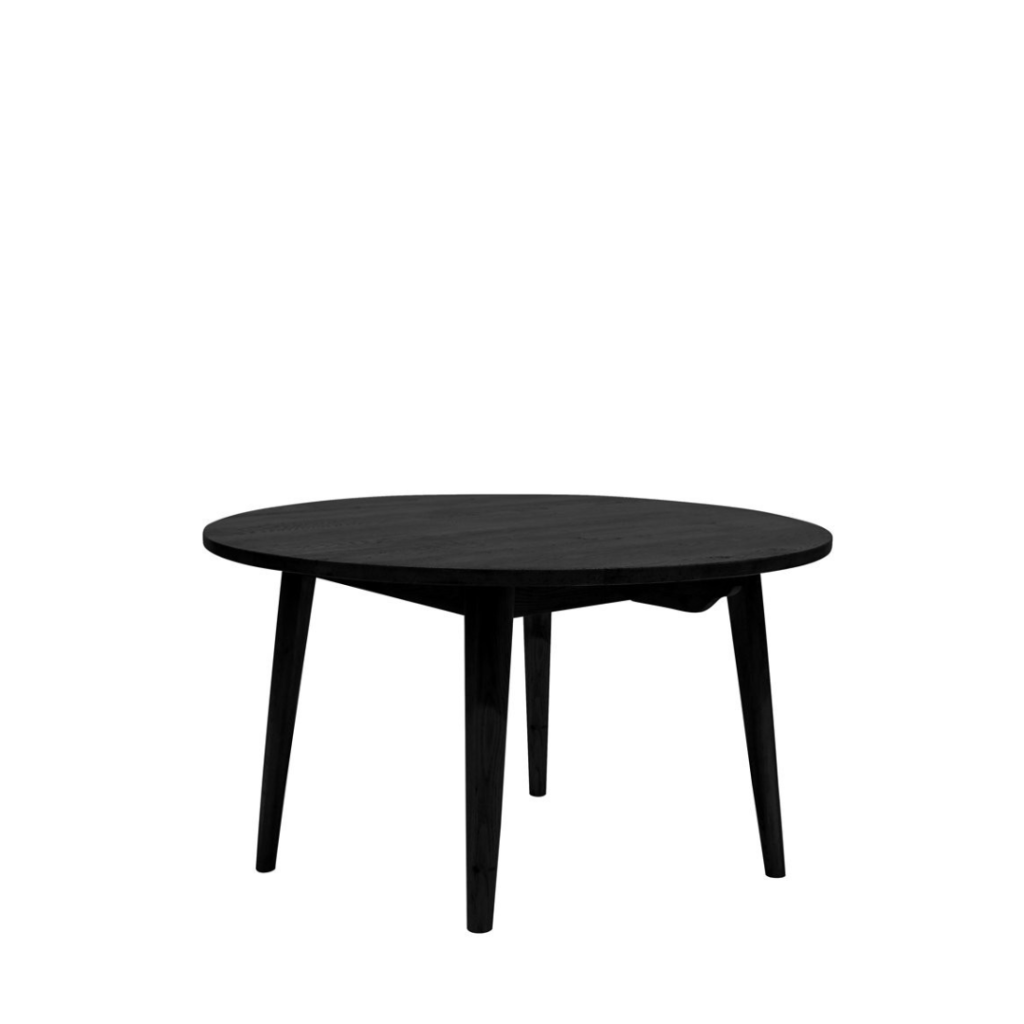 Vaasa Round Oak Dining Table 120cm Black | Palette Design