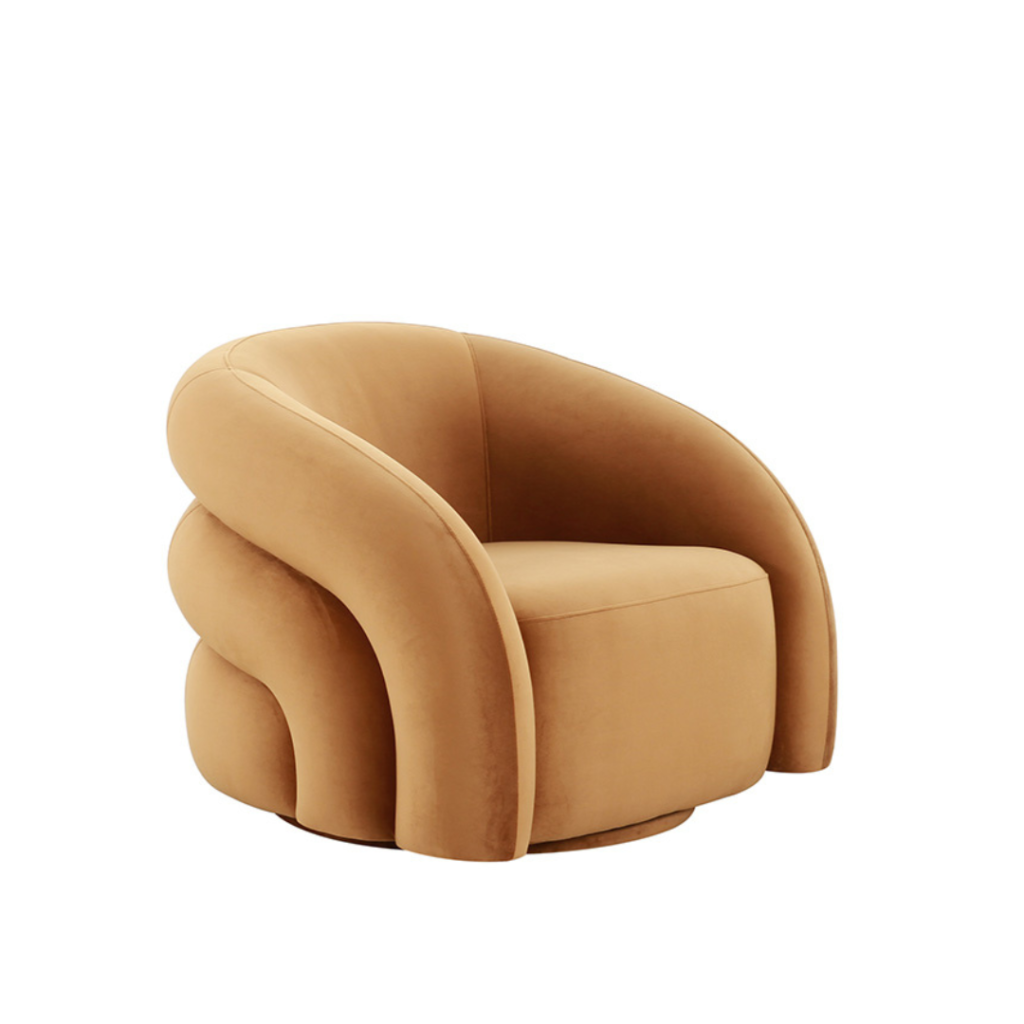 Chicago Swivel Chair Gold Velvet | Palette Design
