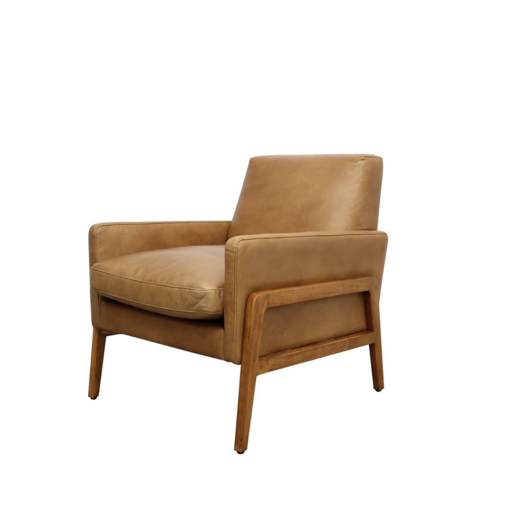 Sawyer Armchair – Tan Leather Armchair | Palette Design