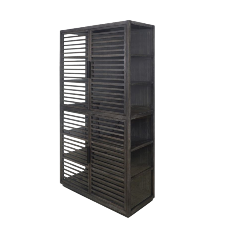 Slatted Display Cabinet – Oak And Glass | Palette Design